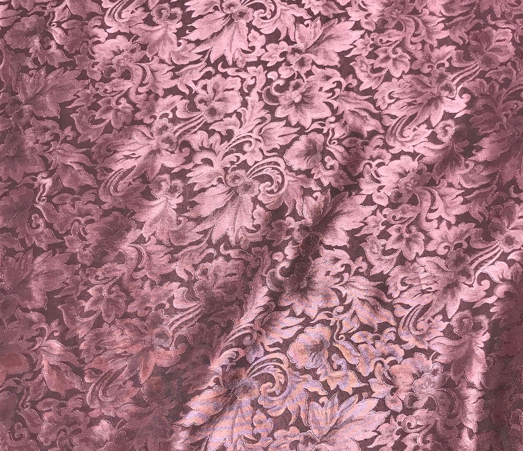 Antique Rose Baroque Scroll - Silk Jacquard Fabric - Etsy