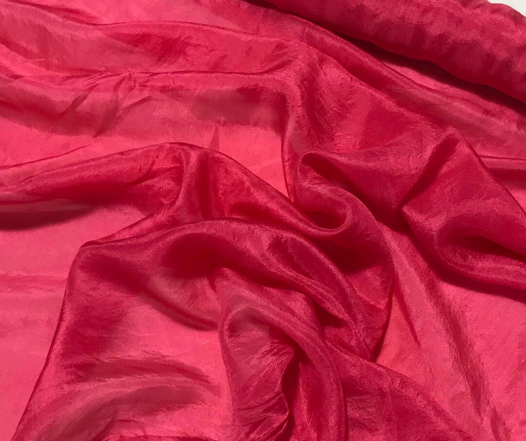 Hand Dyed CHERRY RED China Silk HABOTAI Fabric - Etsy