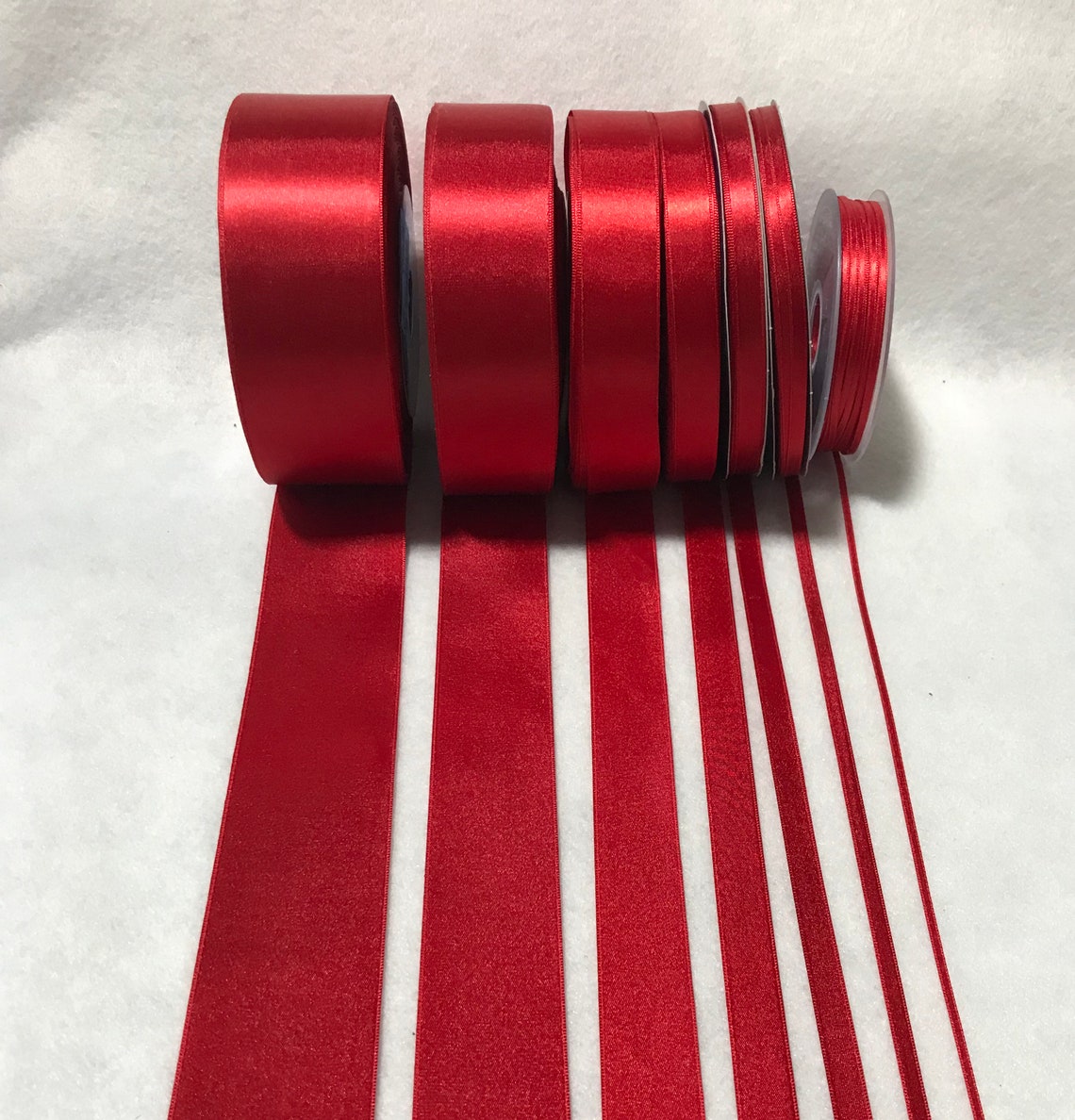 Scarlet Red Double Sided Satin Ribbon - Made in France (7 Widths to ...