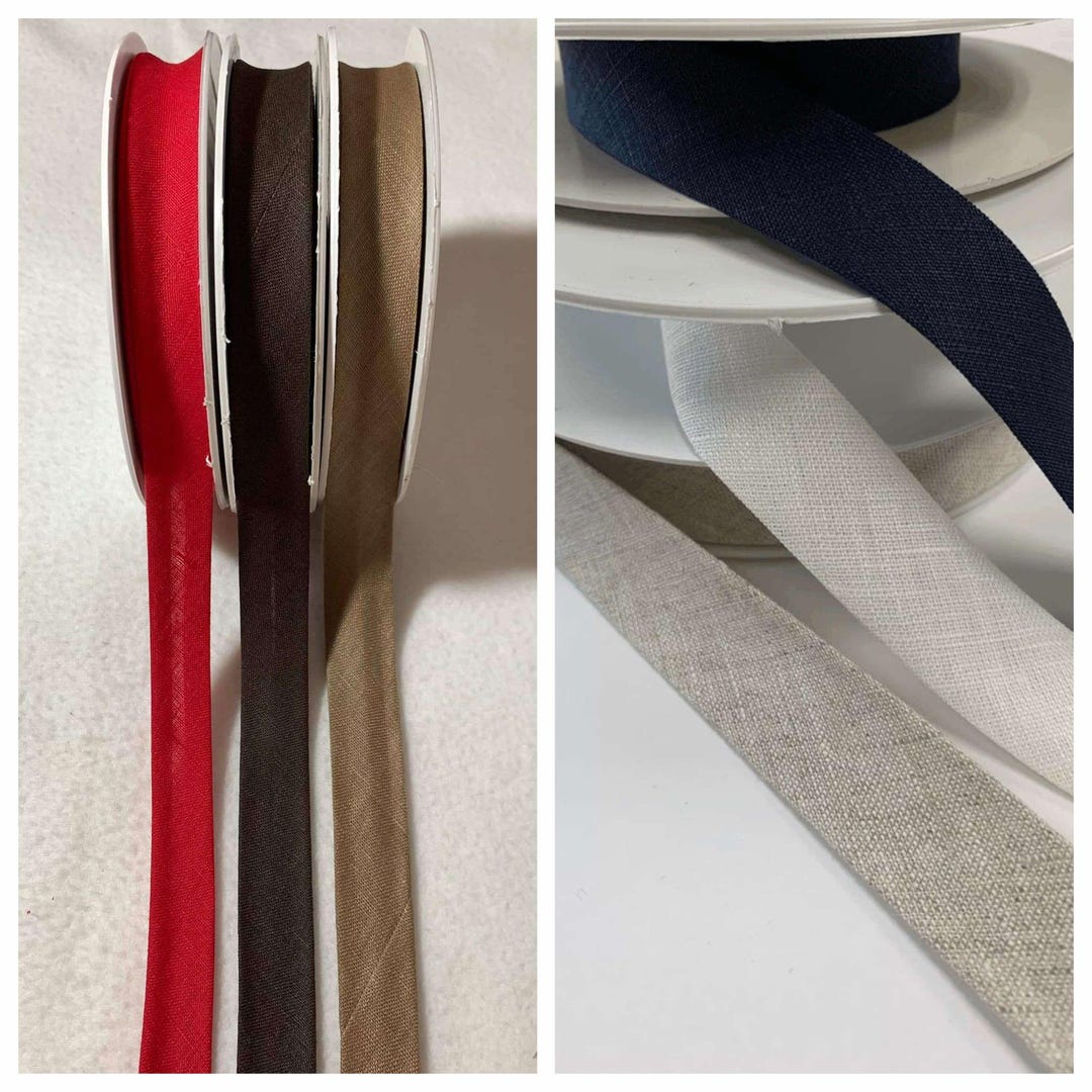 100% Linen Bias Tape Trim Made in France 3/4" Wide (6 Colors to Choose ...