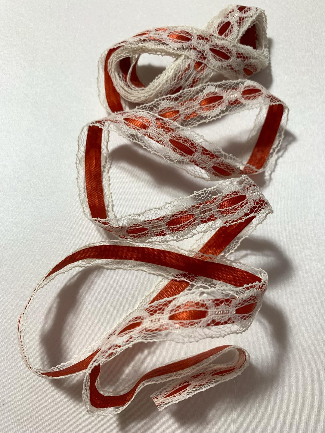 Vintage Red Ribbon Insertion Lace Trim 5/8 Wide X 2.5 Yards - Etsy