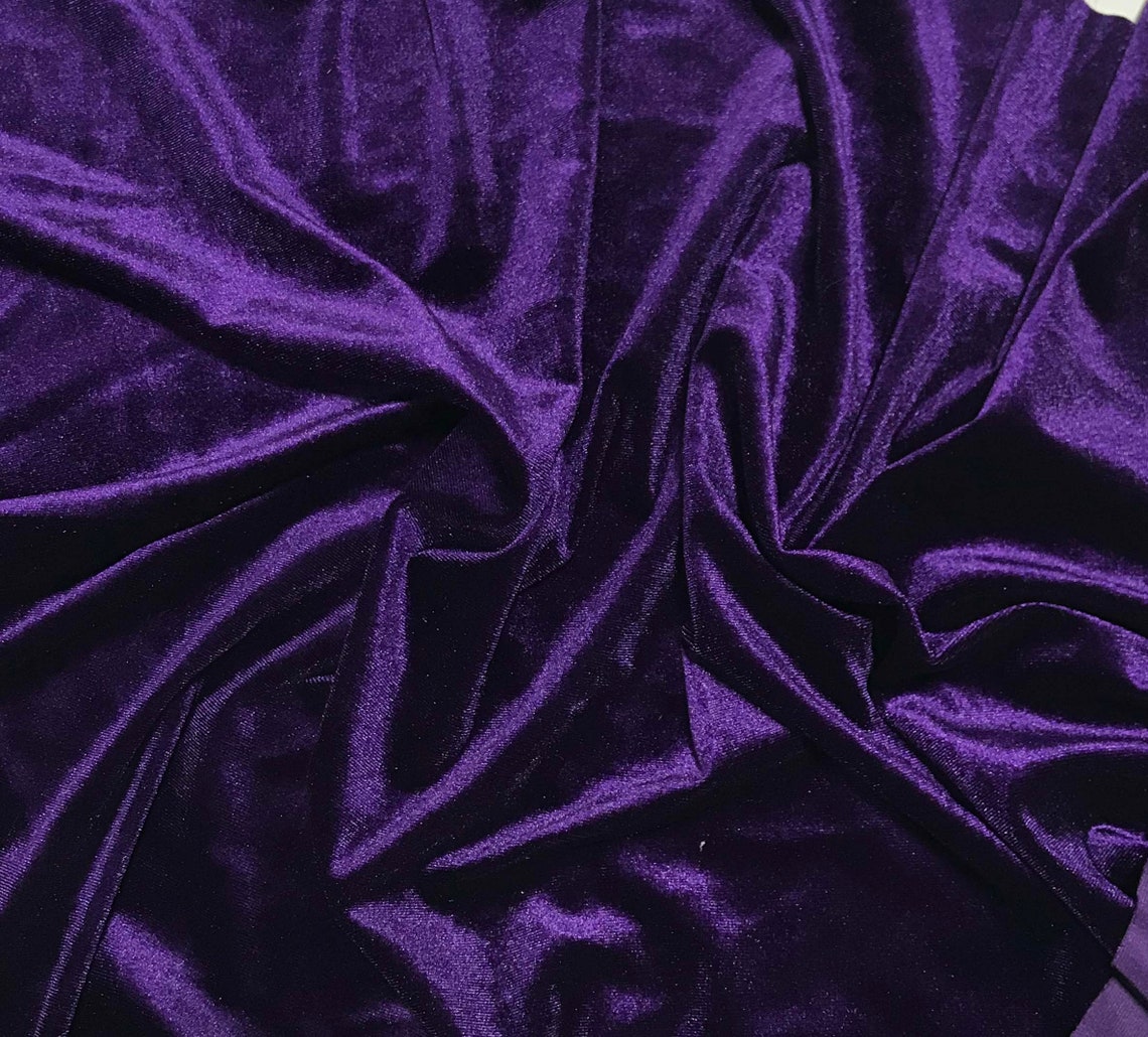 Eggplant Purple Stretch Polyester Velvet Fabric | Etsy