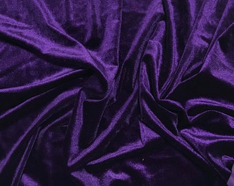 Princess DEEP PURPLE Polyester Spandex Stretch Velvet Fabric by the ...