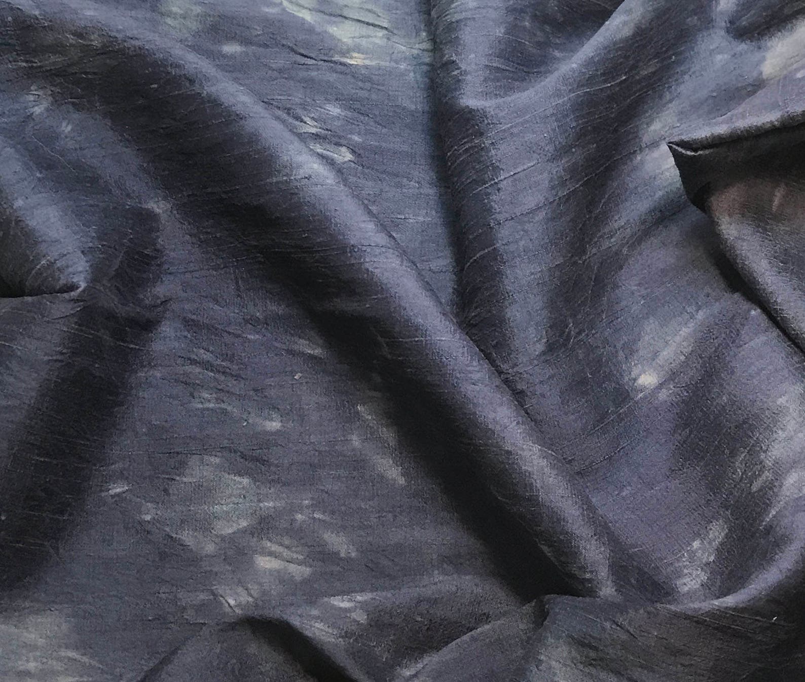 Hand Dyed DENIM BLUE Silk DUPIONI Fabric - Etsy
