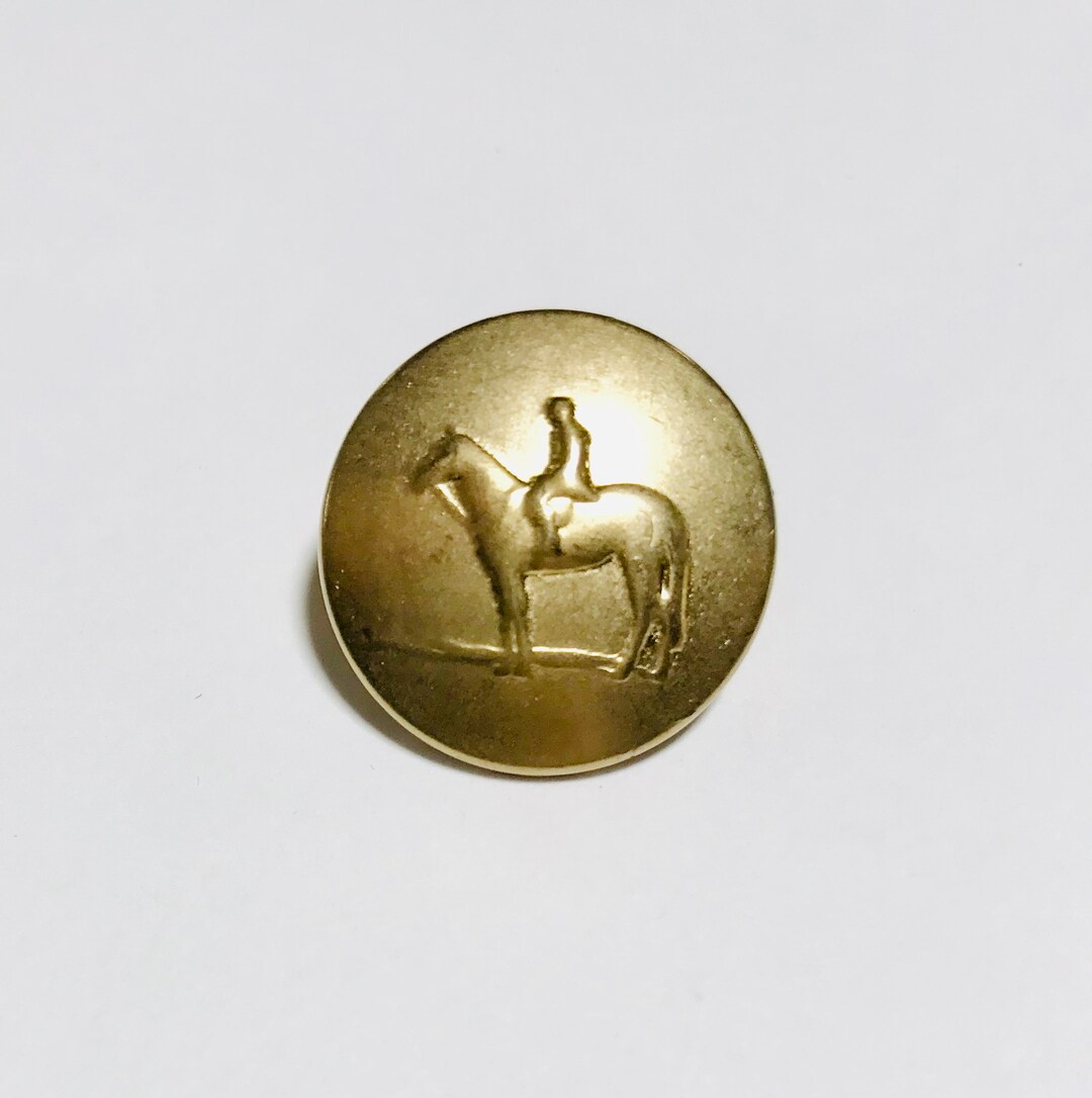 Gold Cowboy Horse Metal Button - 20mm / 3/4" - Dill Buttons Brand - Set ...