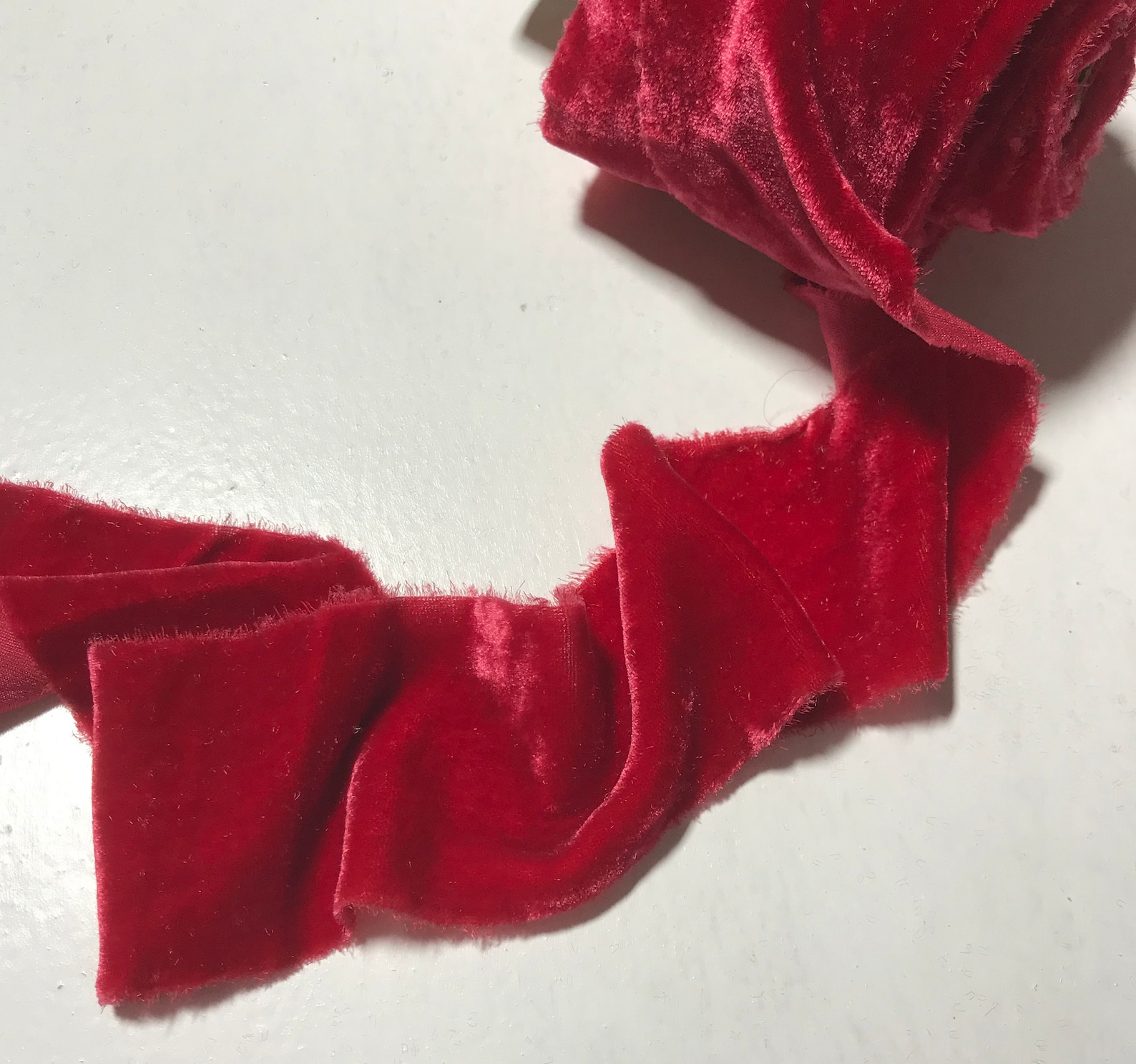 Hand Dyed Cherry Red Silk Velvet Ribbon 4 Widths to Choose - Etsy