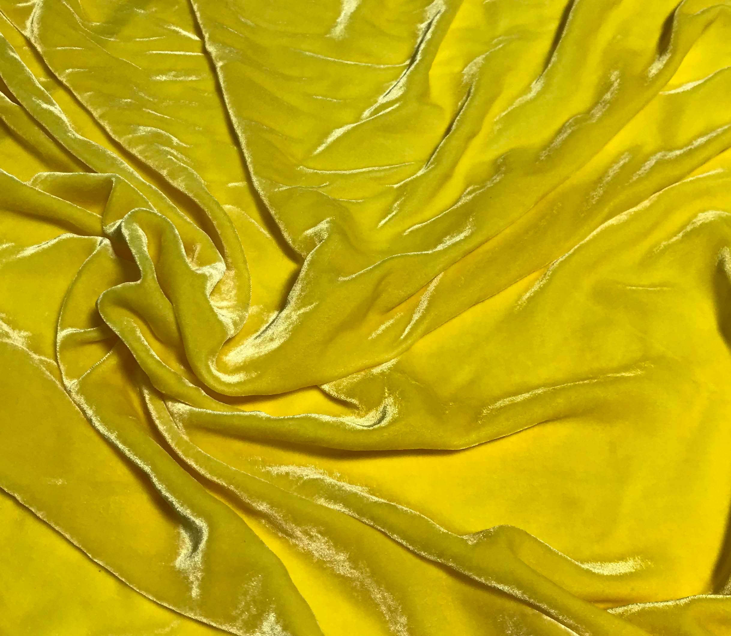 SUNSHINE YELLOW Hand Dyed Silk Velvet Fabric | Etsy