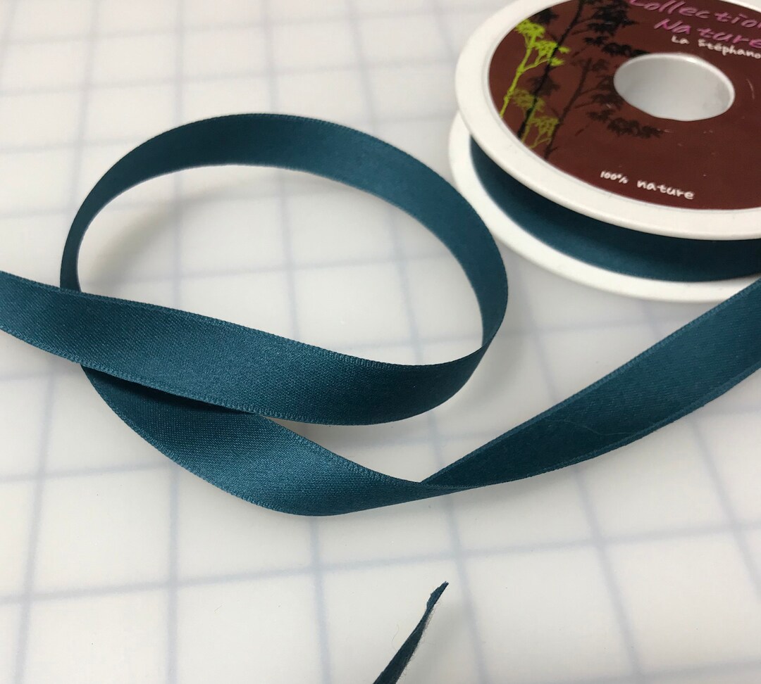 Teal Blue Satin 100% COTTON Ribbon 5/8" Wide - Etsy