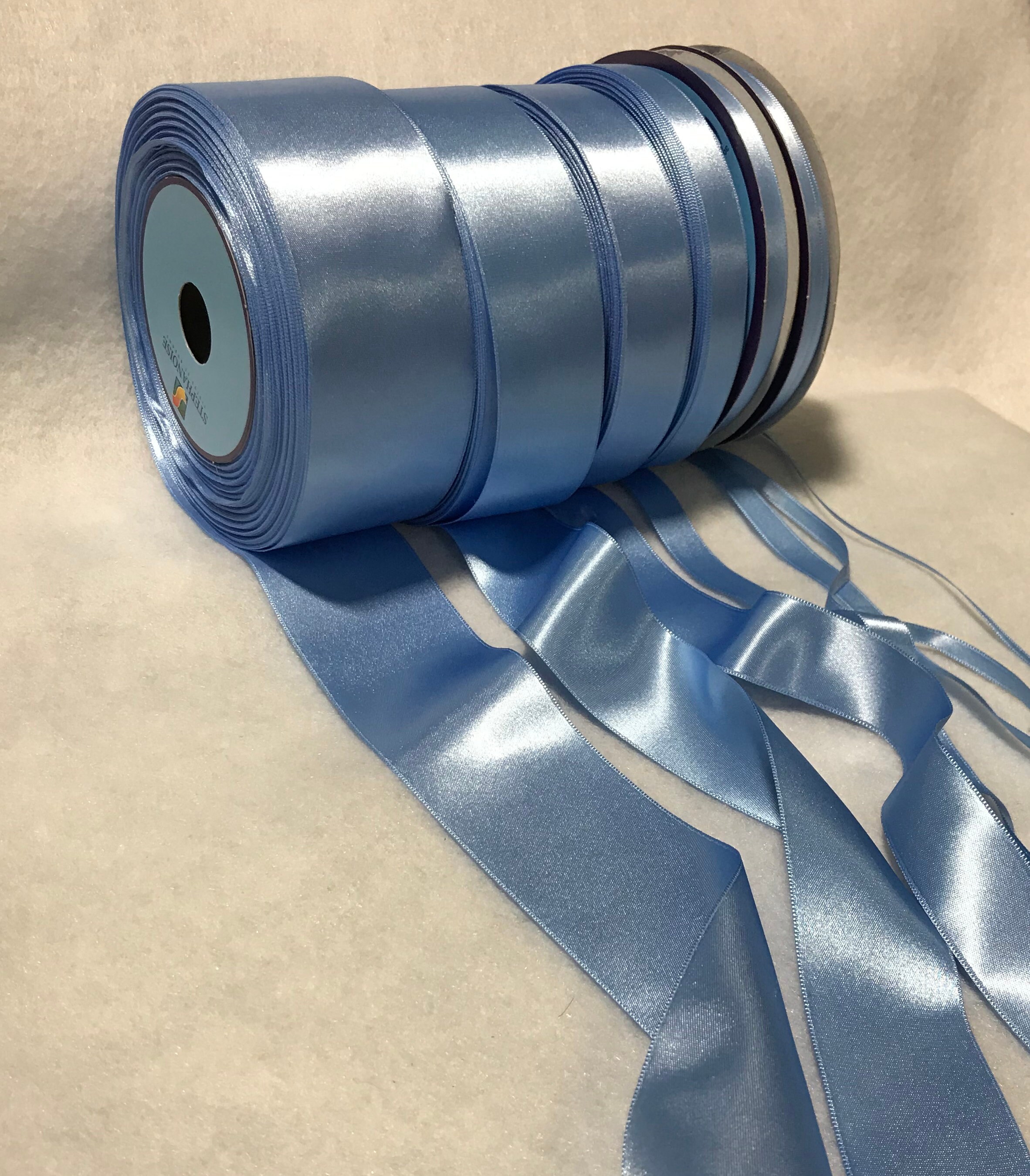 Baby Blue Double Sided Satin Ribbon Made in France 7 Widths - Etsy