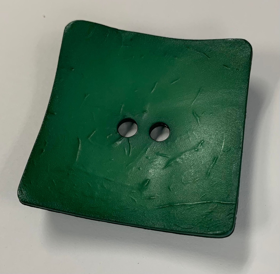Large Emerald Green Square Plastic Button - 60mm / 2 1/4" - Dill ...