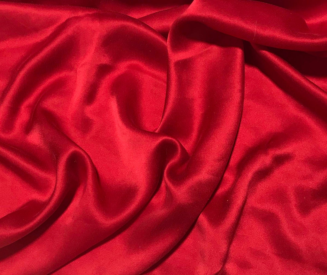 Scarlet Red - Sandwashed Silk Charmeuse Fabric - Etsy