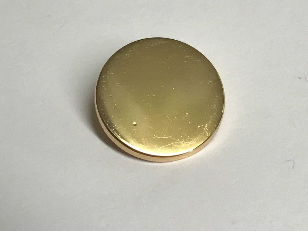 Set of 3 Gold Round Flat Metal Button 5/8" - Etsy