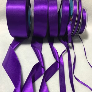 Royal Purple Double Sided Satin Ribbon - Made in France (7 Widths to ...