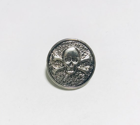 Silver Skull & Crossbones Metal Button 20mm / 3/4 | Etsy
