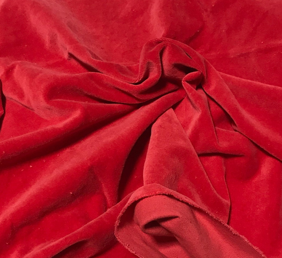 Hand Dyed Scarlet Red - Cotton Velveteen Fabric - Etsy