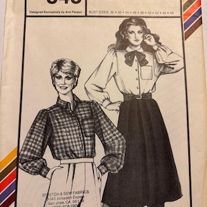 Square Armhole Blouse - Bust 30-46 - 1983 Stretch & Sew Pattern 343 ...