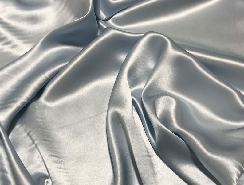 Light Blue Silk Charmeuse Fabric - Etsy