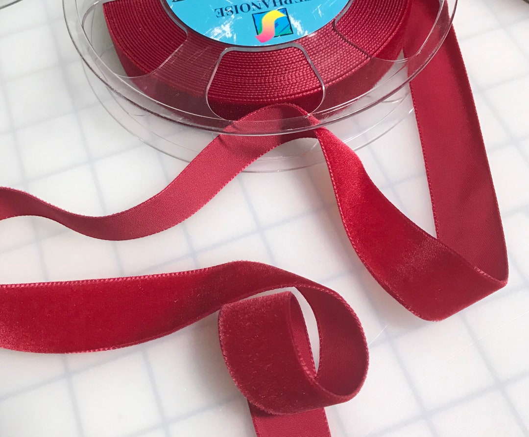 French VELVET Ribbon RUBY RED by the Yard (7/8" Wide) - Etsy