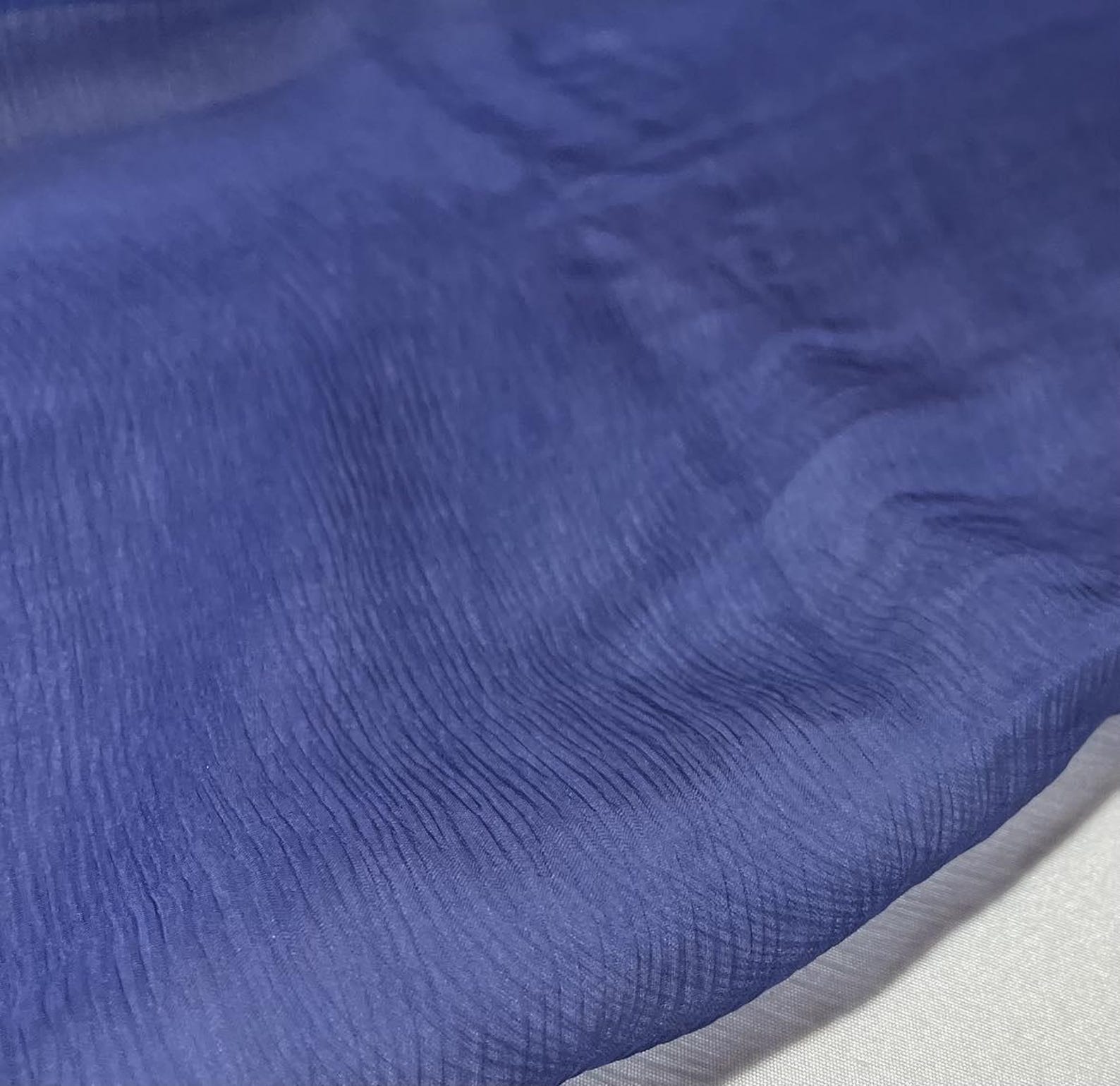 Deep Periwinkle Blue - Crinkle Silk Chiffon Fabric - Etsy