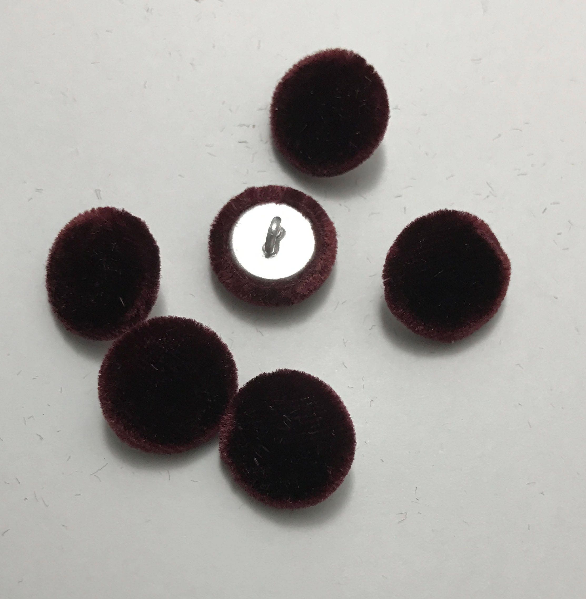 Burgundy Red SILK VELVET Fabric Buttons Hand Made Buttons | Etsy