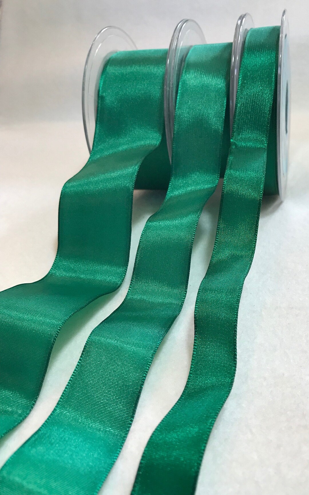 Emerald Green Wired Taffeta Ribbon - Made in France (3 Widths to Choose ...