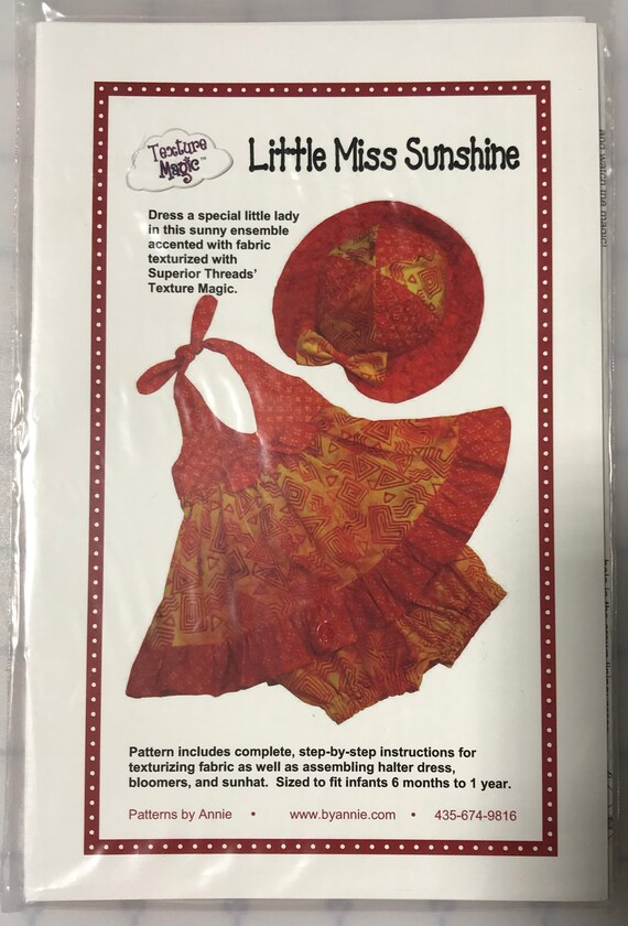 Little Miss Sunshine Dress by Patterns by Annie Size 6 Mos-1 | Etsy