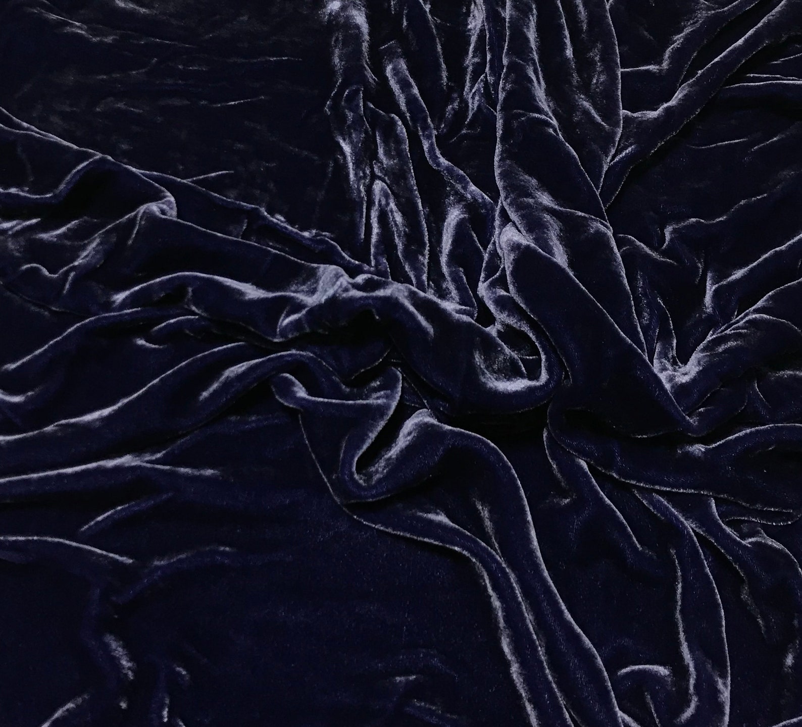 MIDNIGHT BLUE Hand Dyed Silk Velvet Fabric - Etsy
