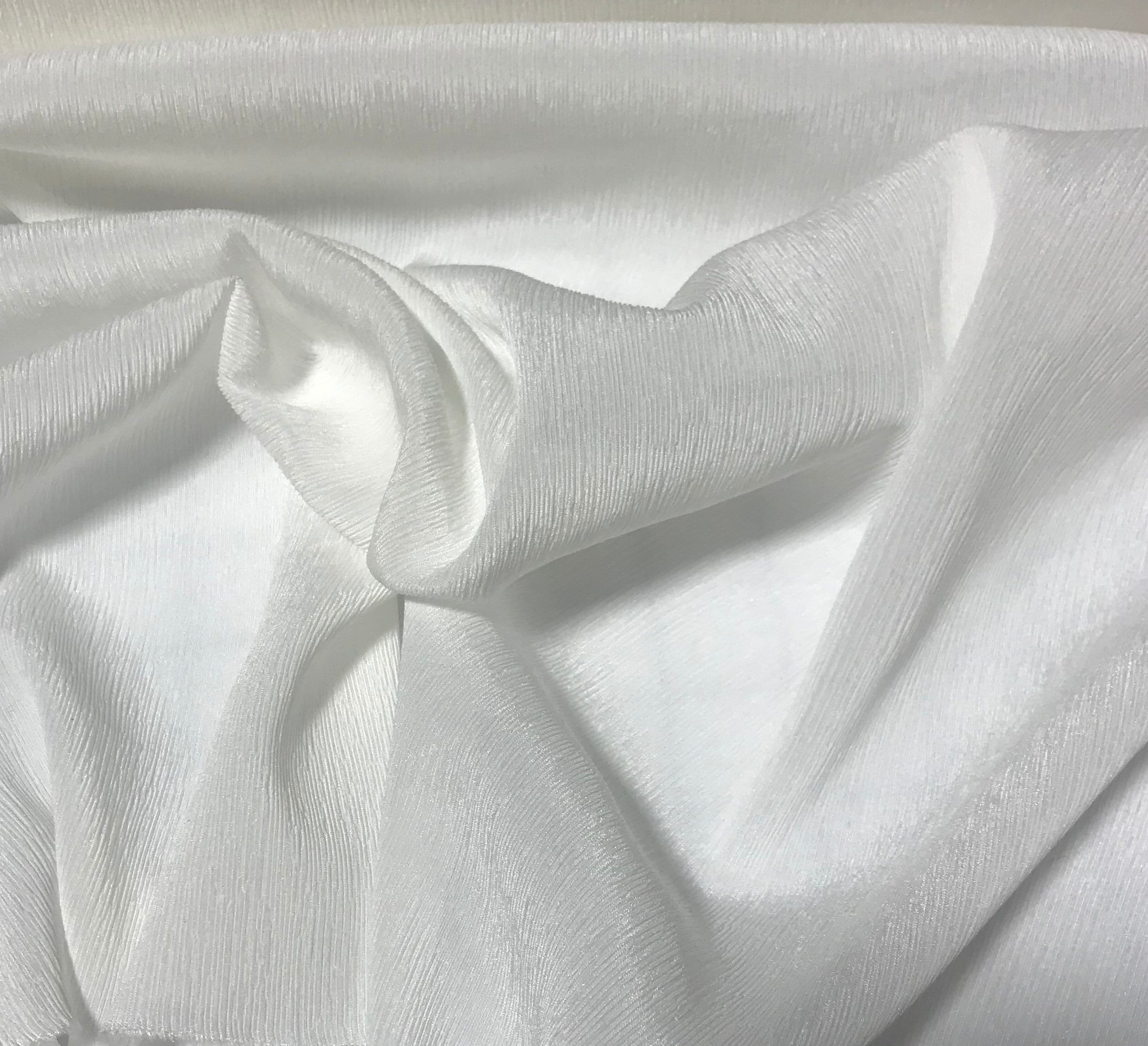 White Crinkle Silk Crepe Fabric - Etsy