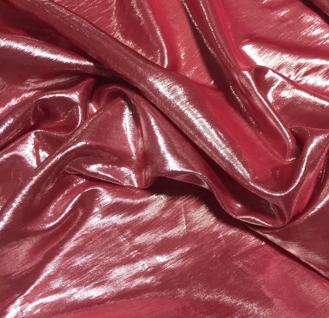 Cherry Red - Hand Dyed Silver Metallic Silk Lame Fabric - Etsy