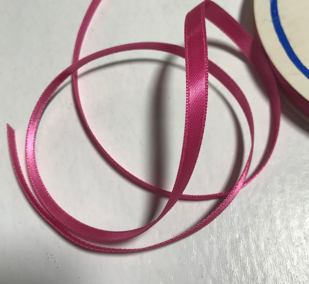 Azalea Pink 1/4 Vintage Grayblock Double Faced Satin Ribbon - Etsy