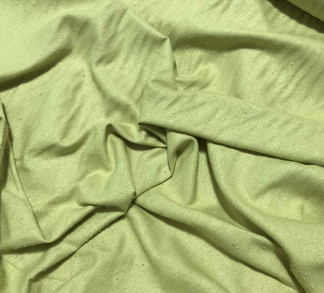 YELLOW GREEN Raw Silk NOIL Fabric - Etsy