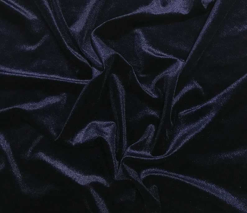 Navy Stretch Polyester Velvet Fabric - Etsy