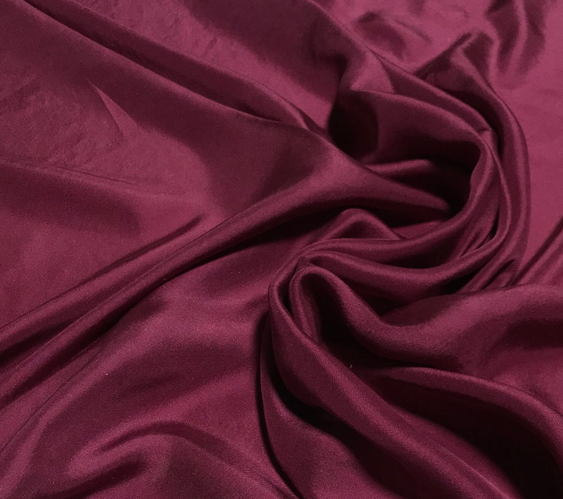 MAROON Hand Dyed Silk Twill Fabric - Etsy
