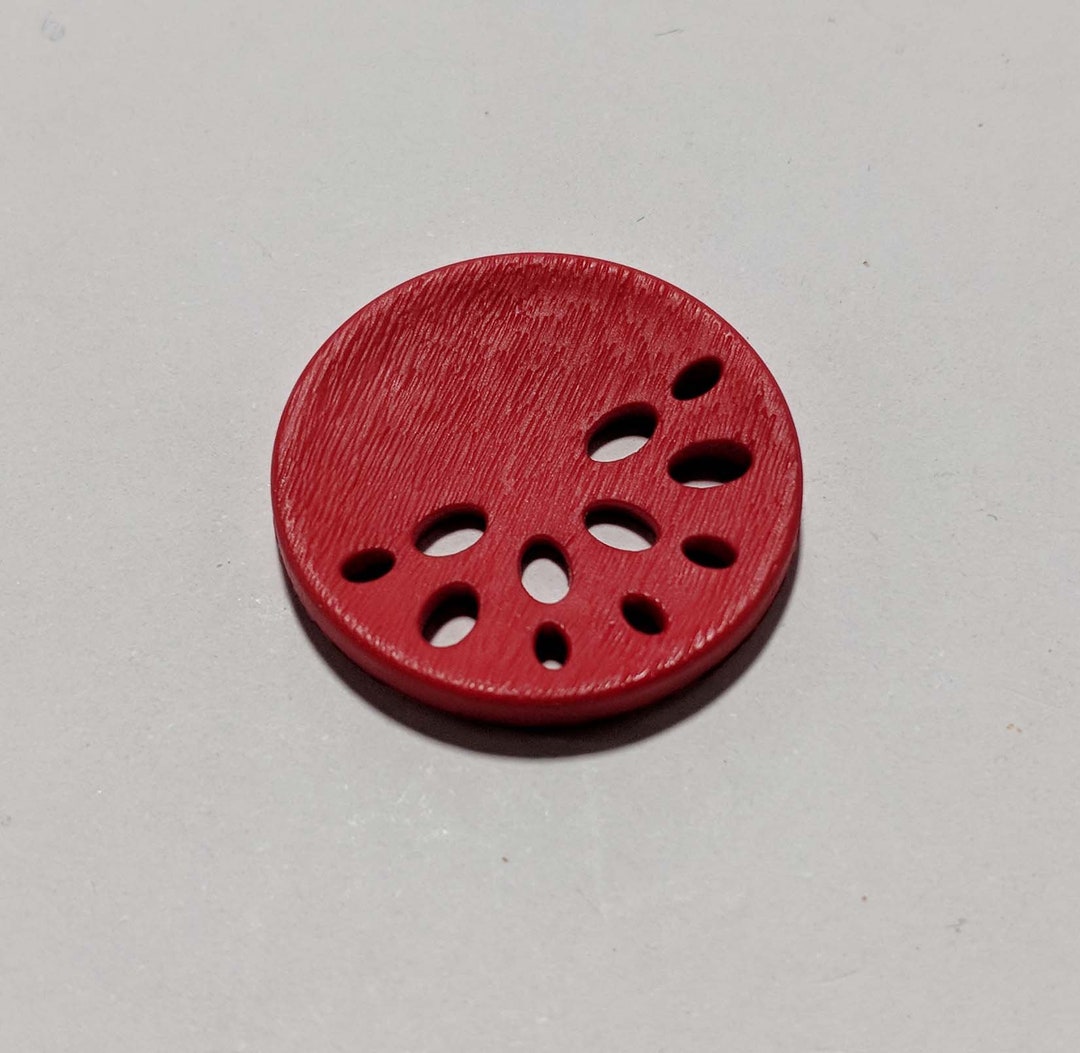 Red Art Nouveau Decorative Plastic Button - 28mm / 1 1/8 Inch - Dill ...
