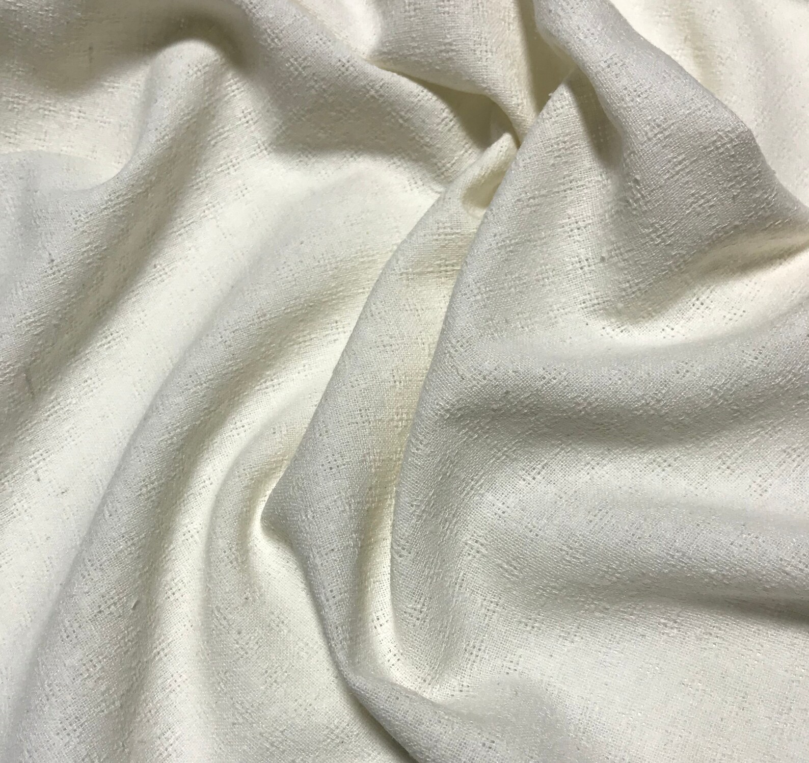 Natural White Raw Silk Checkered Weave Noil Fabric - Etsy