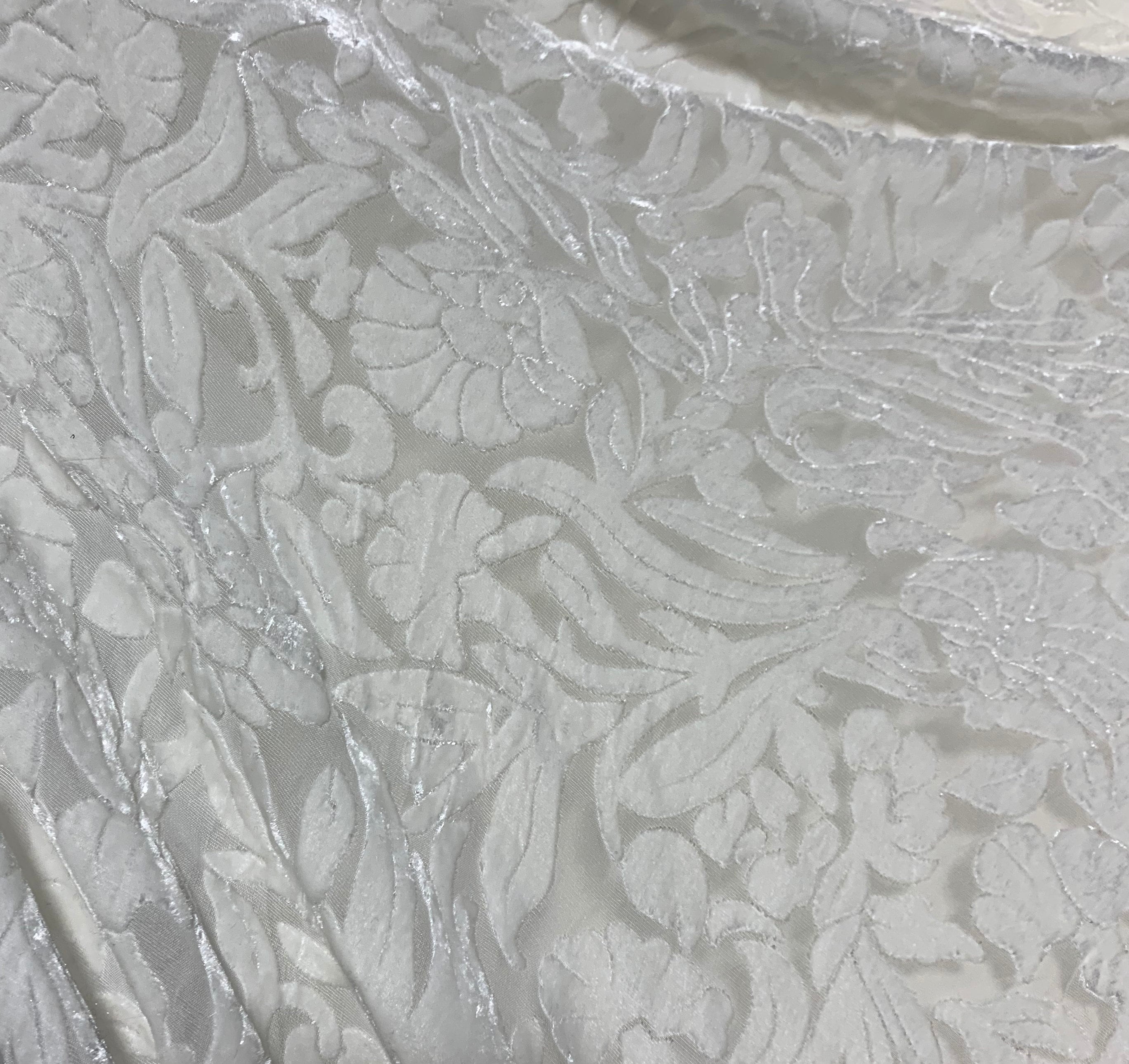 White FLORAL Burnout Silk Velvet Fabric - Etsy