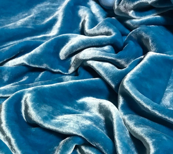 TURQUOISE BLUE Silk Velvet Fabric - Etsy
