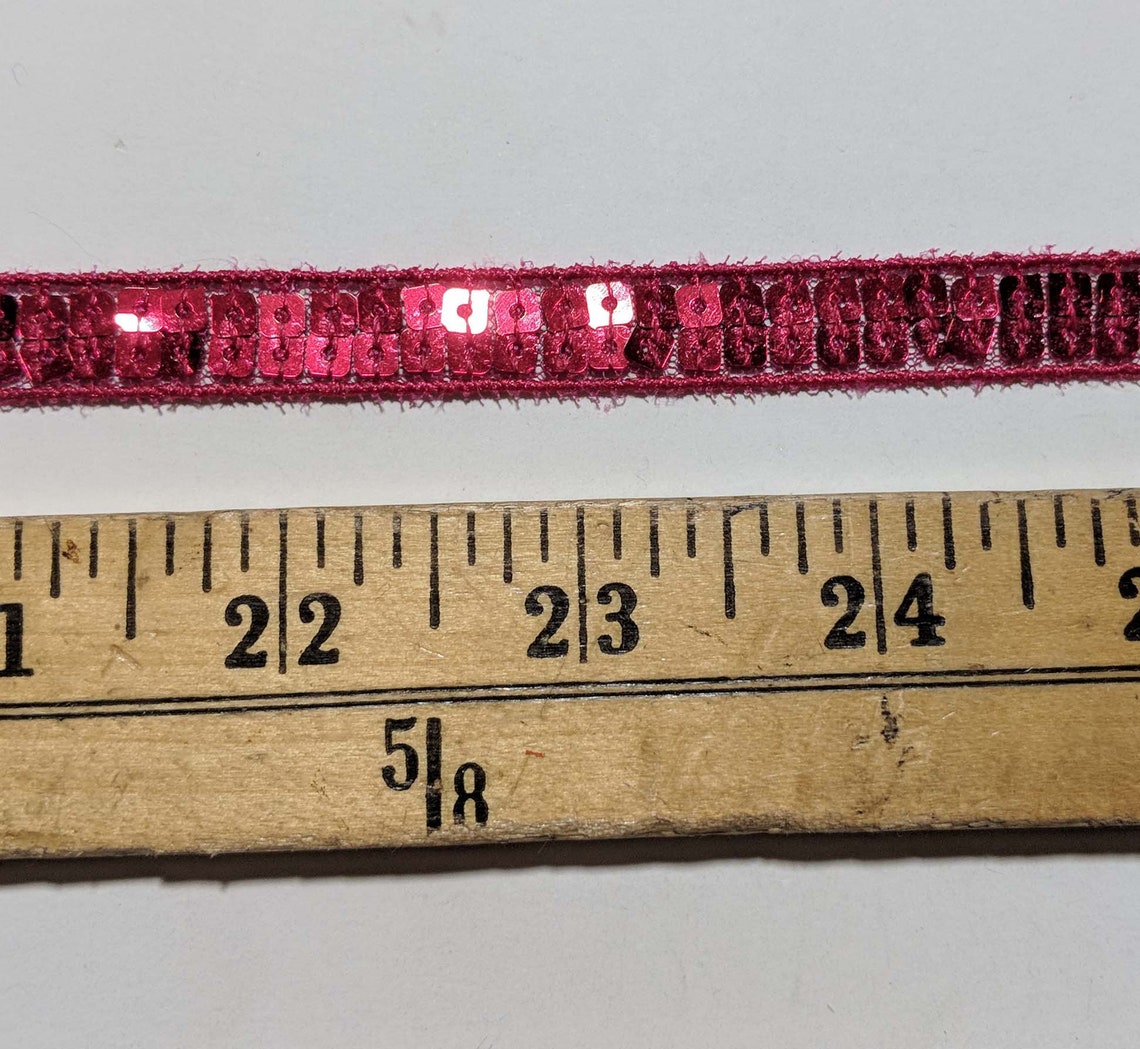 RUBY RED French Metallic Double Row Sequin Ribbon 10mm/ | Etsy