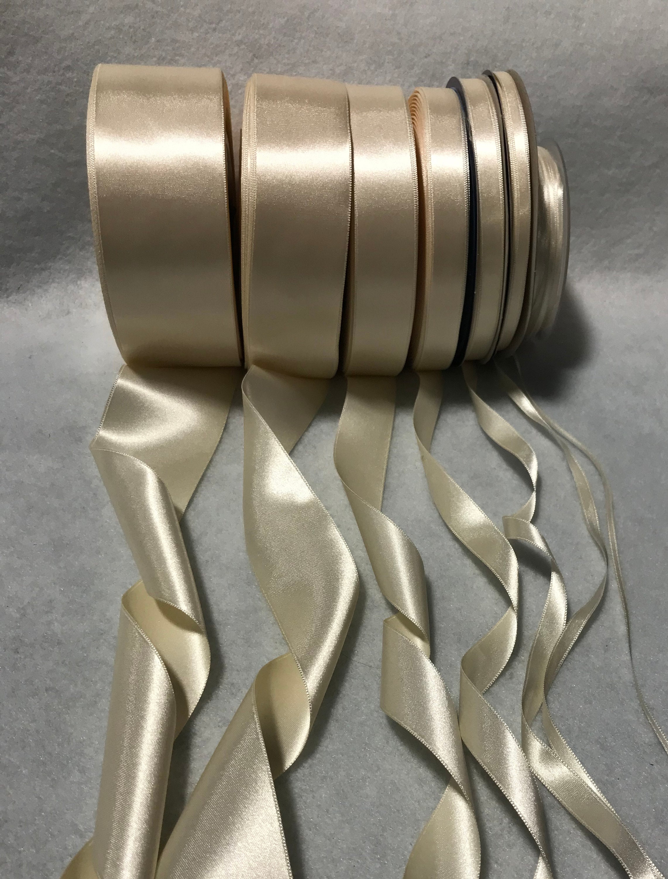 Cream Double Sided Satin Ribbon Made in France 7 Widths to - Etsy