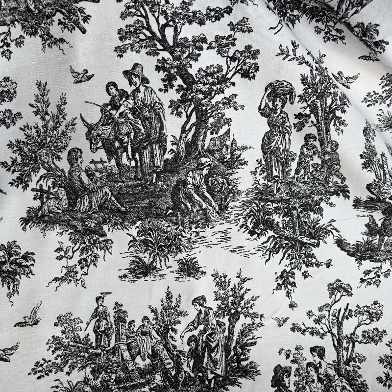 Black Toile Fabric - Etsy