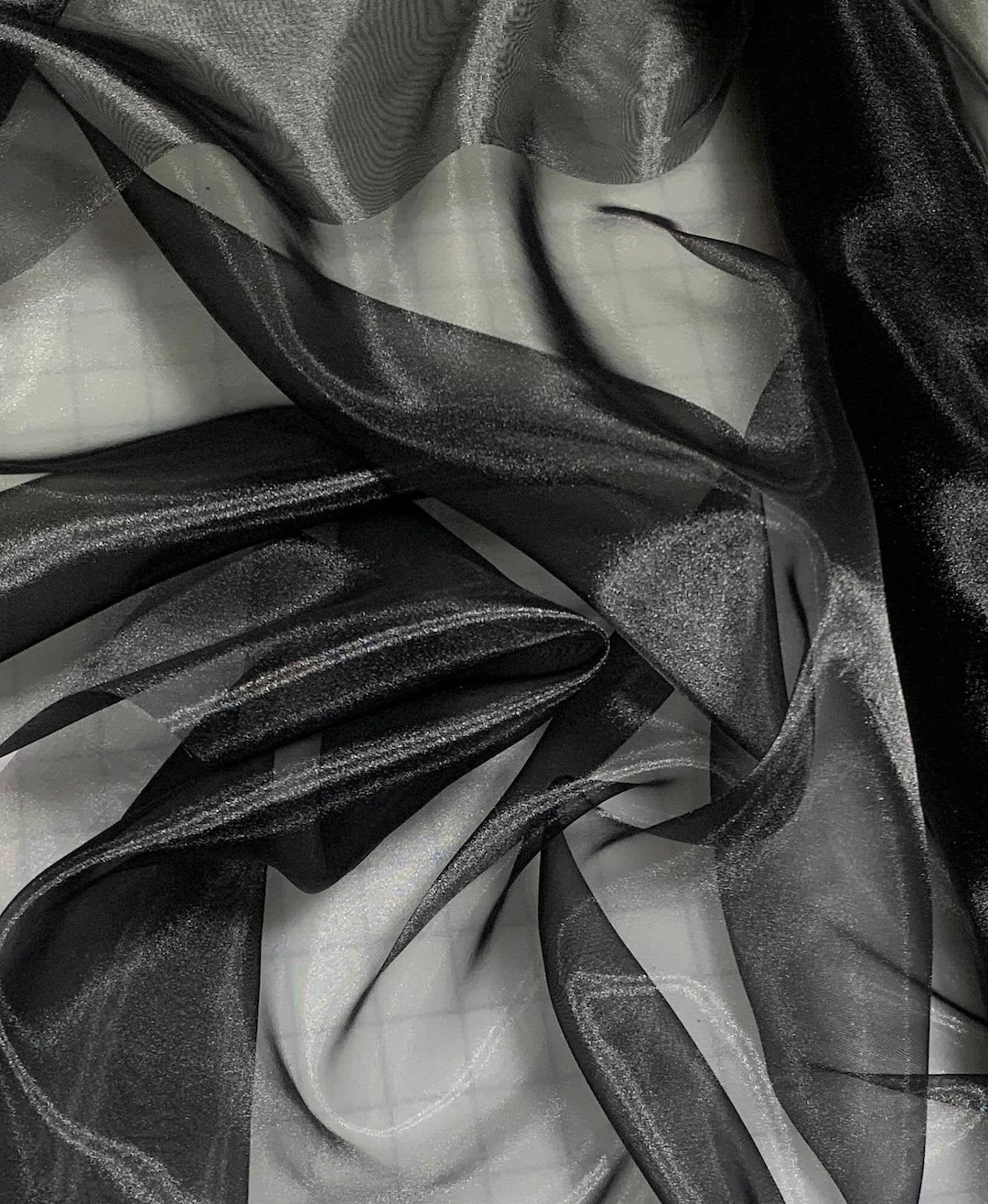 Black Polyester Organza Fabric - Etsy