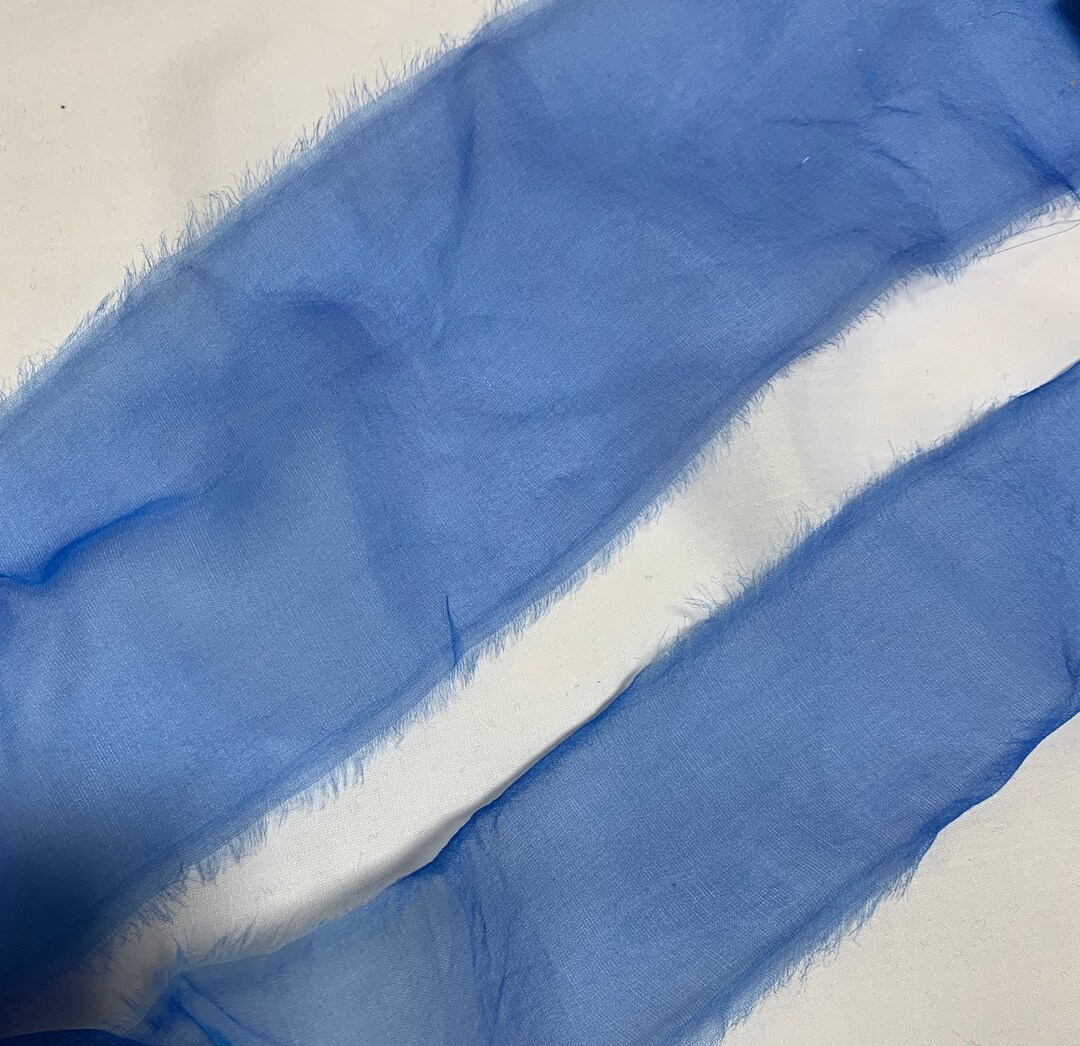Cornflower Blue Hand Dyed 100% Silk Sheer Organza Ribbon ( 4 Widths to ...