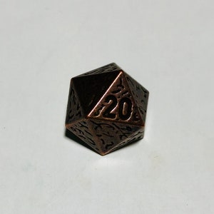 DND 20 Sided Die Dice Copper Metal Button - Dill Buttons (set of 2) - Etsy