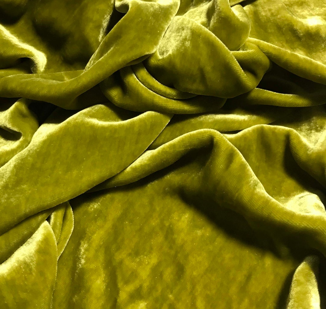 GOLDEN OLIVE Silk Velvet Fabric - Etsy