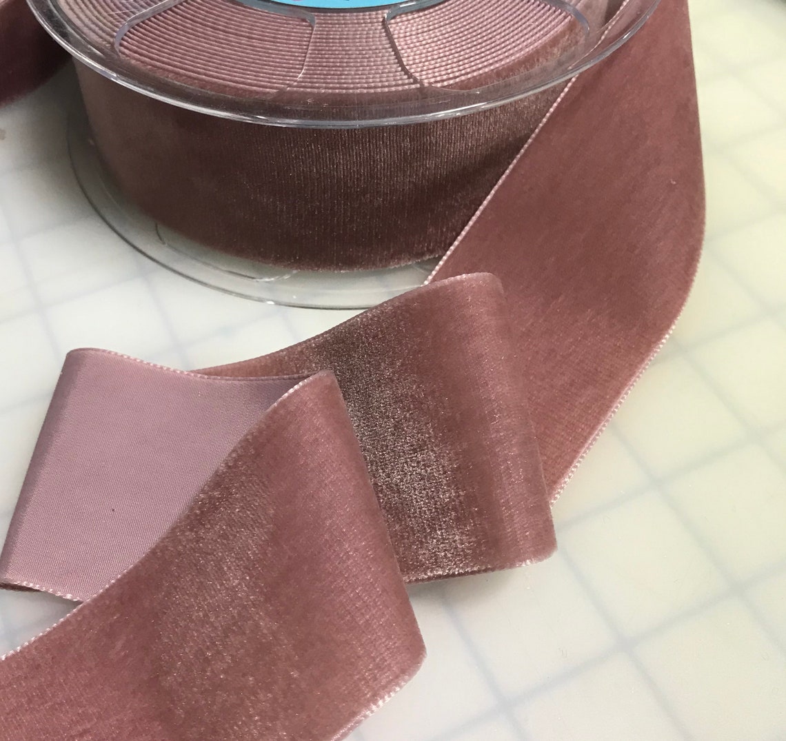 French VELVET Ribbon MAUVE by the Yard 2 Inch - Etsy