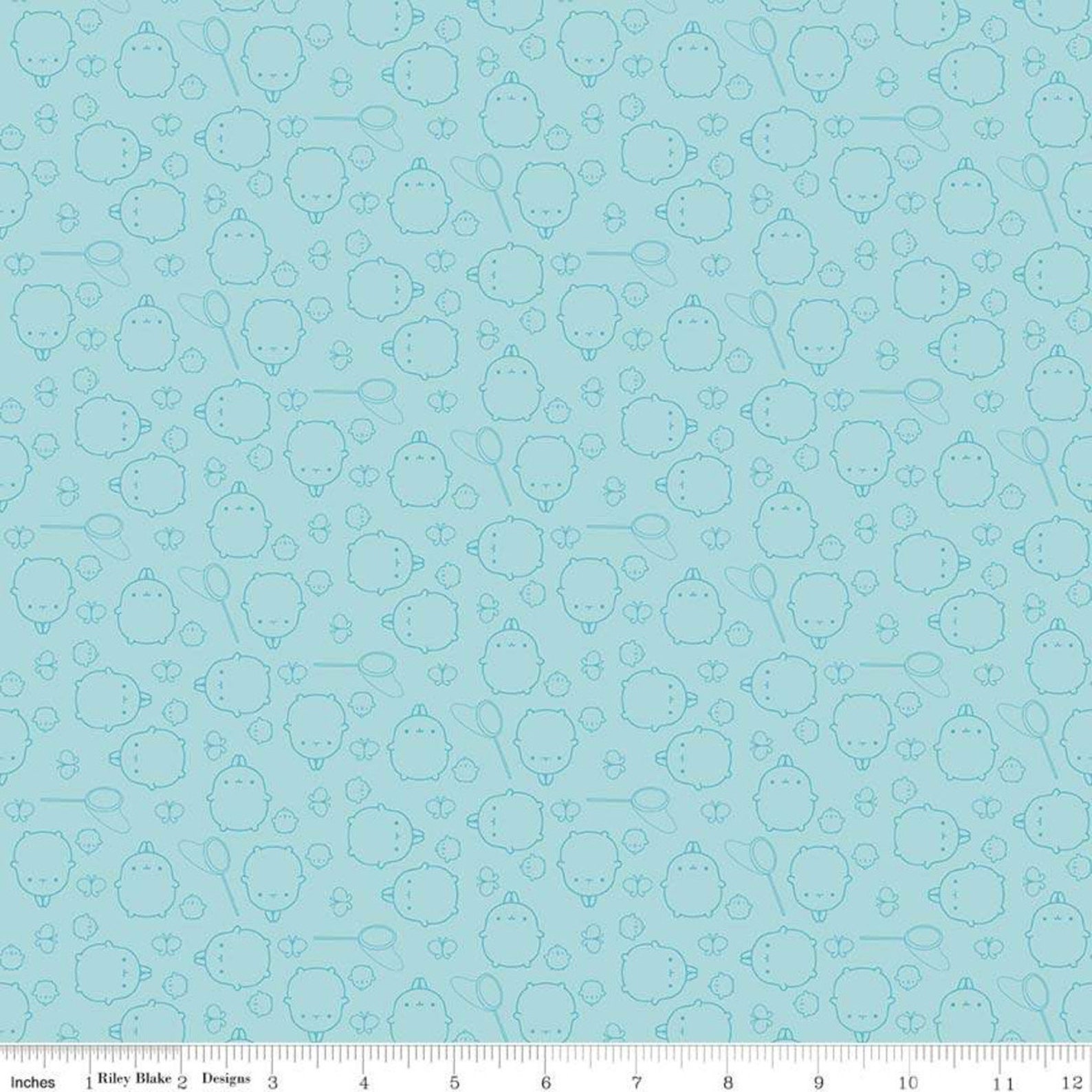 Molang Toss Blue Riley Blake Cotton Fabric - Etsy