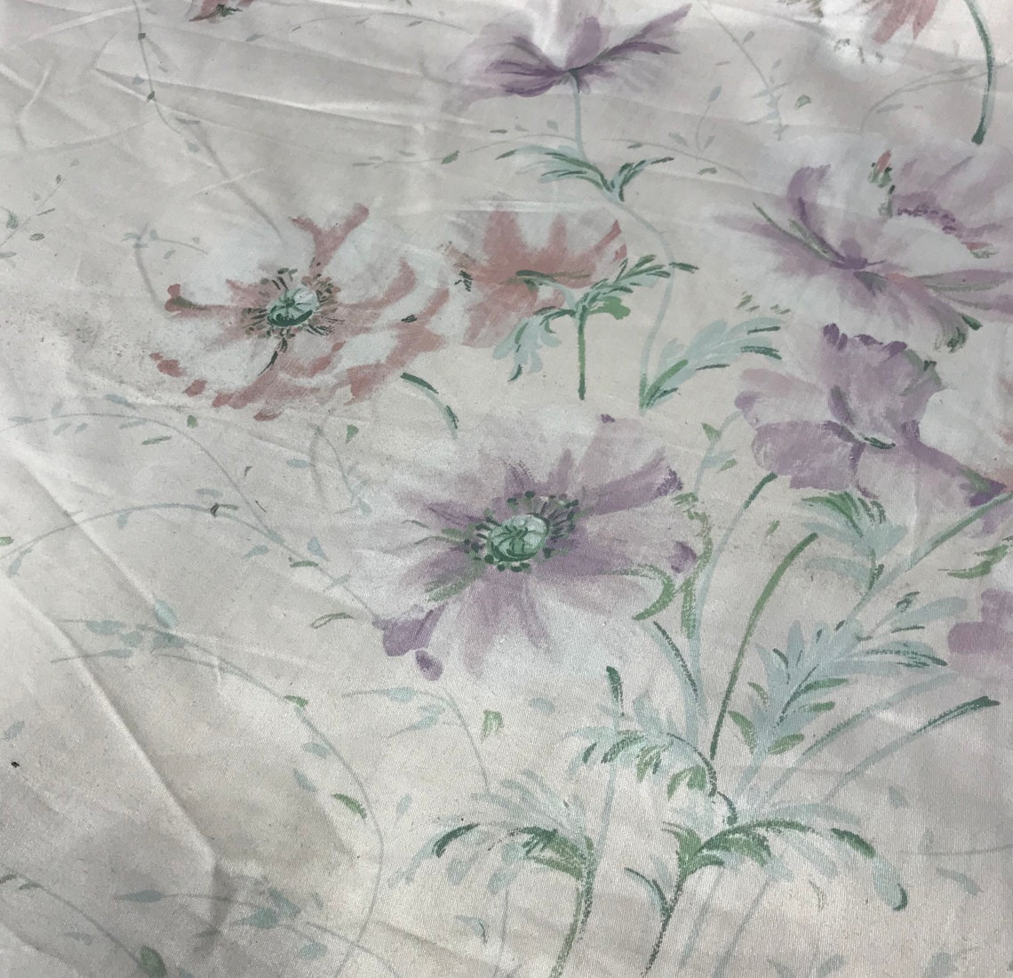 Misty Floral Cotton Sateen Decorator Fabric - Etsy