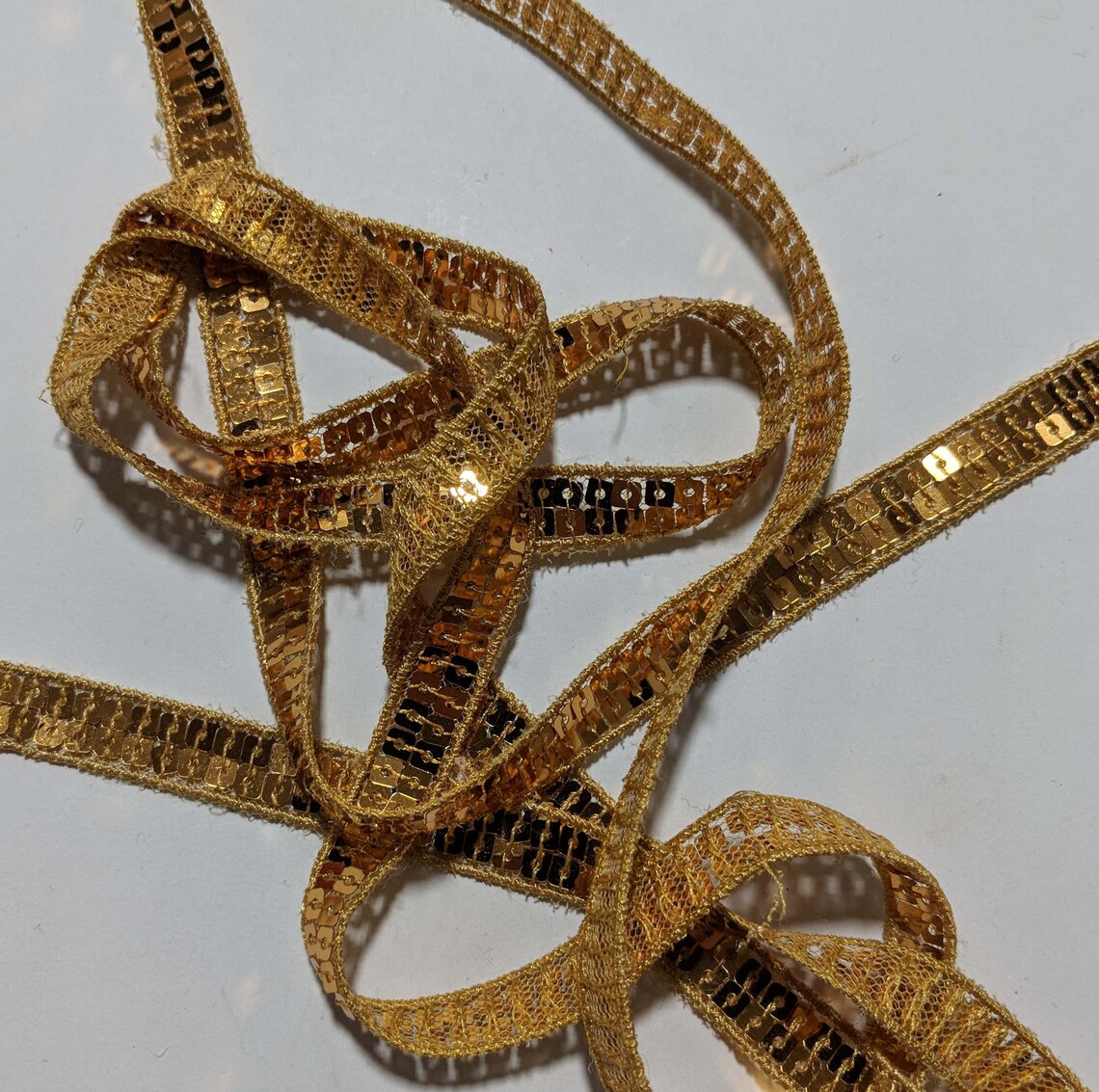 GOLD French Metallic Double Row Sequin Ribbon 10mm/ 3/8 | Etsy