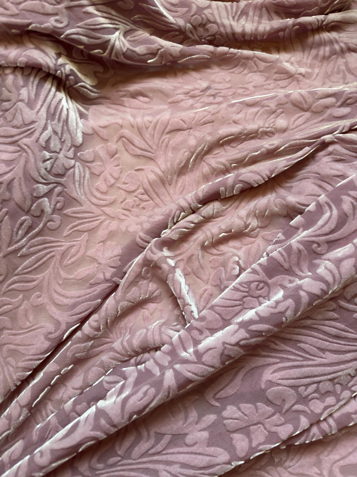 ANTIQUE MAUVE Floral Burnout Hand Dyed Silk Velvet Fabric - Etsy