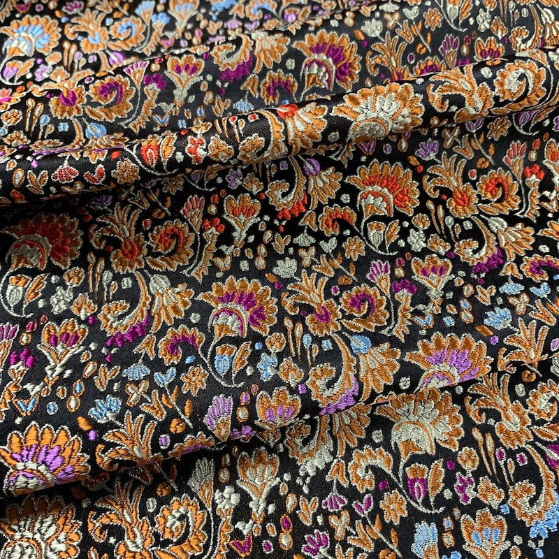 Rainbow Brocade Fabric - Etsy